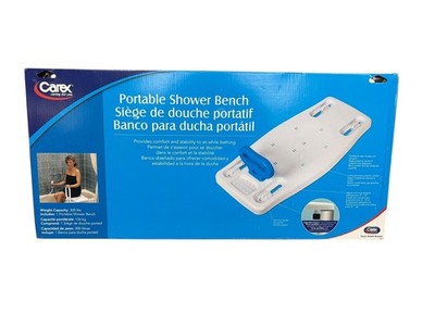 Carex Portable Shower Bath Bench Seat fits Bathtubs from 19 to 28 ...