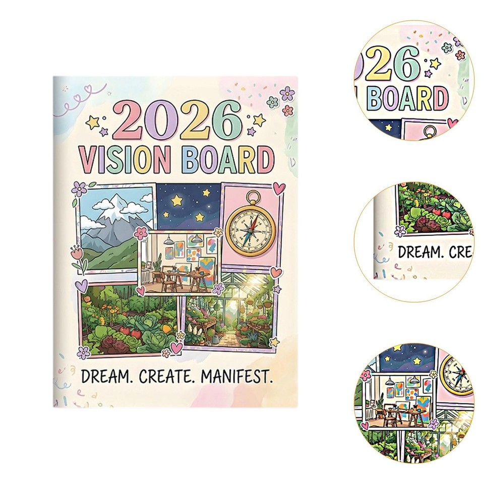 Vision Board Book Daily Planners for Family Personal Achievement Travel ...