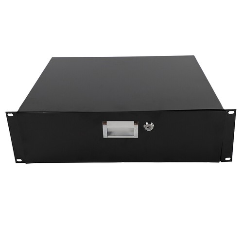 19" 3U Steel Plate DJ Drawer Equipment Cabinet with Keys Black - Hot ...