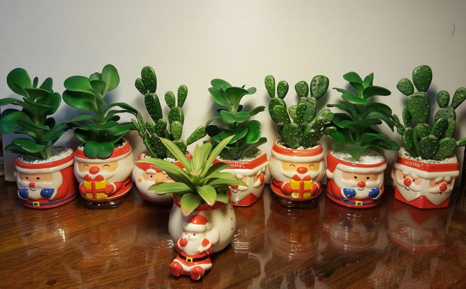 Santa Claus Figurine Vase Pot Ceramic Mini Plant Succulent Planter ...