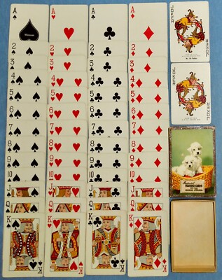 Antique Imperial Whitman Playing Card Deck, Poodle Motif Slipcase ...