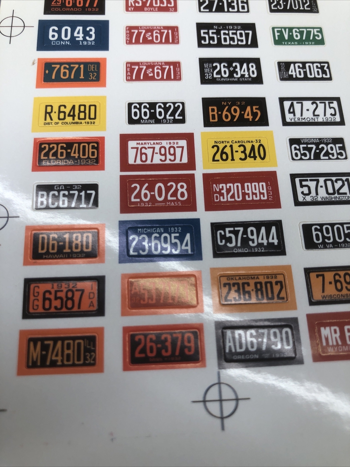 1/24 scale 1932 license plate decals for your r/c & Diecast Models | eBay
