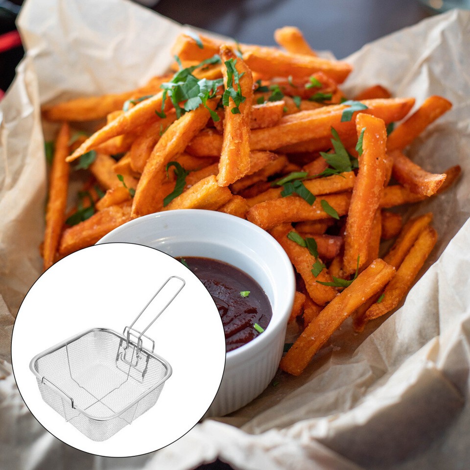 Frying Basket Square French for Fried Food Strainer Fish Fryer Deep ...