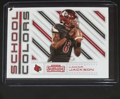 LAMAR JACKSON 2018 PANINI CONTENDERS DRAFT SCHOOL COLORS ROOKIE RC #4 ...