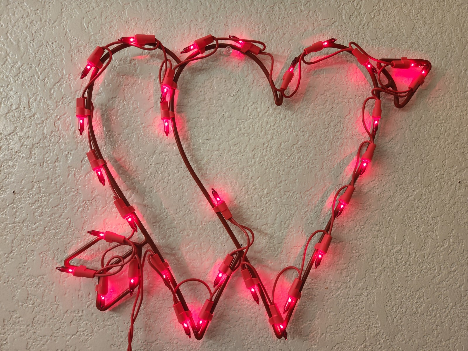 Valentines Day Red Heart Window Lighted Light Up Double Heart ...