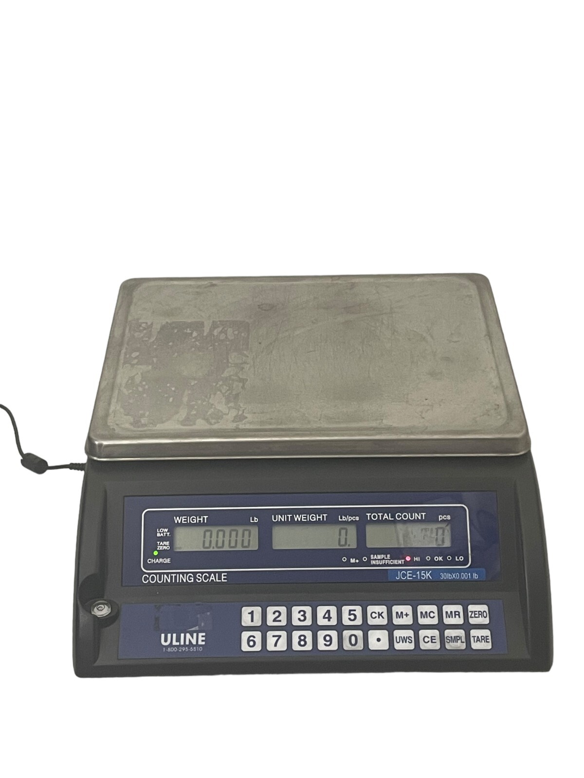 ULINE JCE-15K (H-1122) Counting Scale 30 lbs. x .001 lb. w/ Power ...