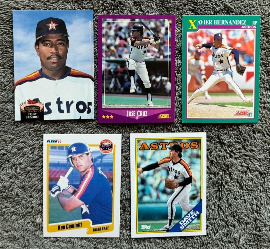 Houston Astros * 25 Baseball Card Lot ~ Different Years & Vendors ...