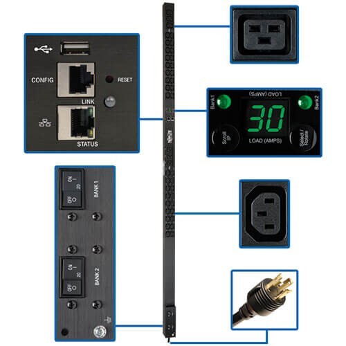 5.5kW Single-Phase Monitored PDU, LX Interface, 208/230V Outlets (36 ...
