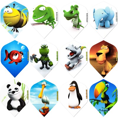 Amazon Cartoon Animals Dart Flights Standard 1-10 Sets Thick Tough 3D ...