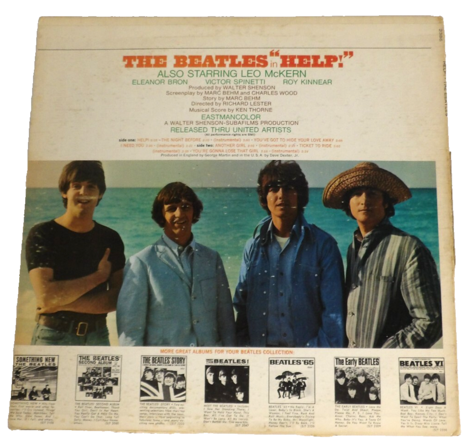 THE BEATLES Help! Original Soundtrack Full Dim STEREO LP Vinyl Record ...