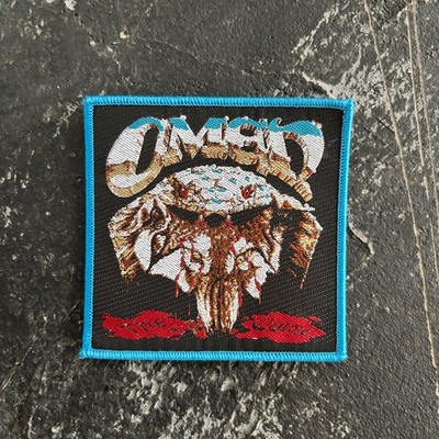 OMEN - THE CURSE WOVEN PATCH HEAVY METAL BLUE BORDER VINTAGE STYLE(NOT ...