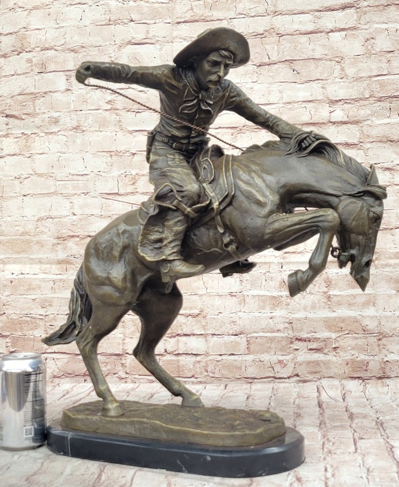 EXTRA LARGE "Bronco Buster" Solid Bronze Statue by Frederic Remington ...