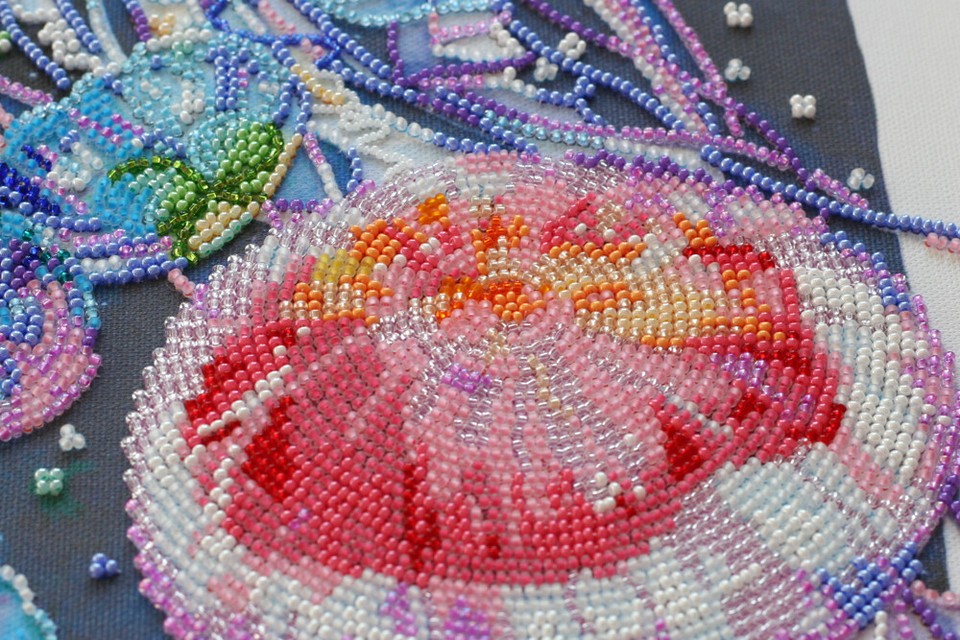 Jellyfish Night dance Bead Embroidery Kit – DIY Beaded Home Decor Wall ...
