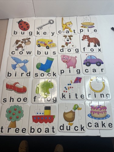 Match It Puzzle Spelling words 3/4 piece word self correcting 70 pieces ...