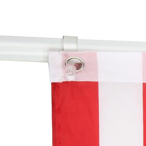 4 Pack Plastic Flag Pole Ring with Hook, Adjustable Flag Pole Rings ...