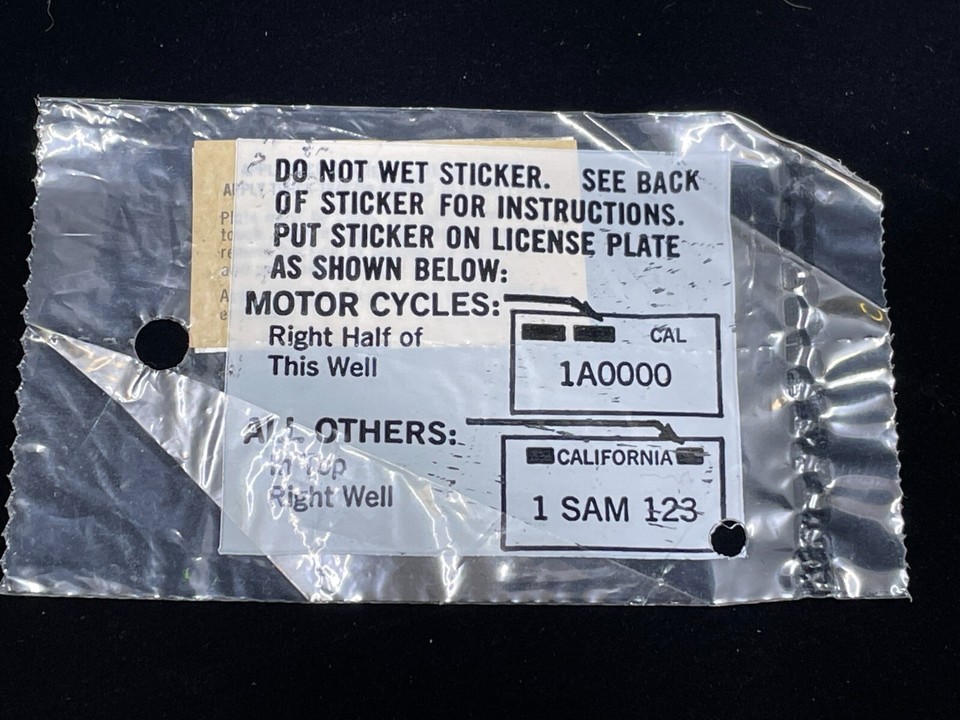 Vintage NOS 1979 YOM California License Plate Decal Sticker Tag | eBay