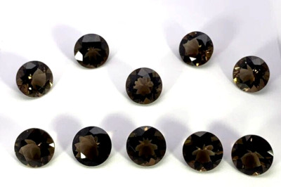 200 Pcs Natural Smoky Quartz 4mm Round Faceted Cut Calibrated Loose ...