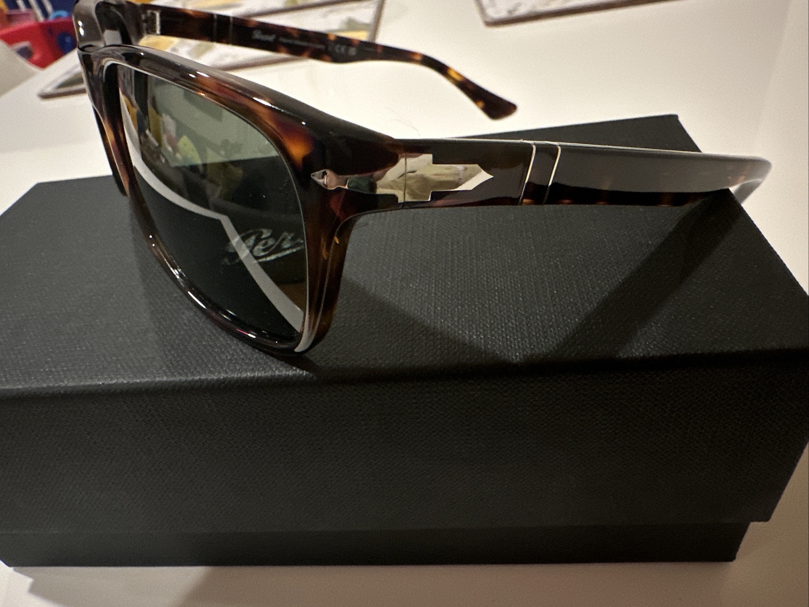 Brand New Persol PO3048S Rectangular Sunglasses, Havana/Crystal Green ...