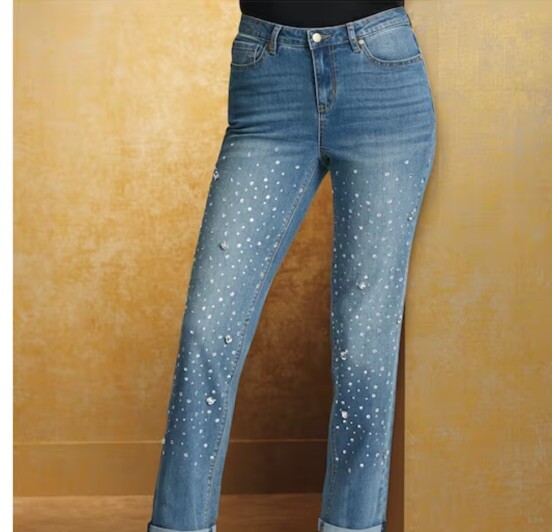 Jean’s High Rise Brand Red-seventy Denim Women’s Sz 48 Mid Blue With ...