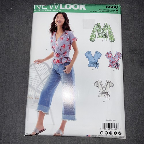 New Look Simplicity Sewing Pattern 6560 Tops Wrap Style Plus 8-20 UNCUT ...