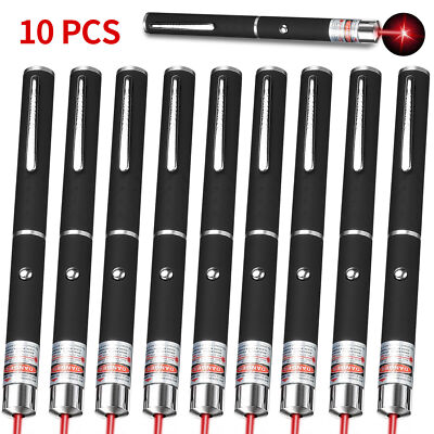 10pcs Red Laser Pointer Pen AAA Lazer Visible Beam for Pet Cat Dog Toy ...