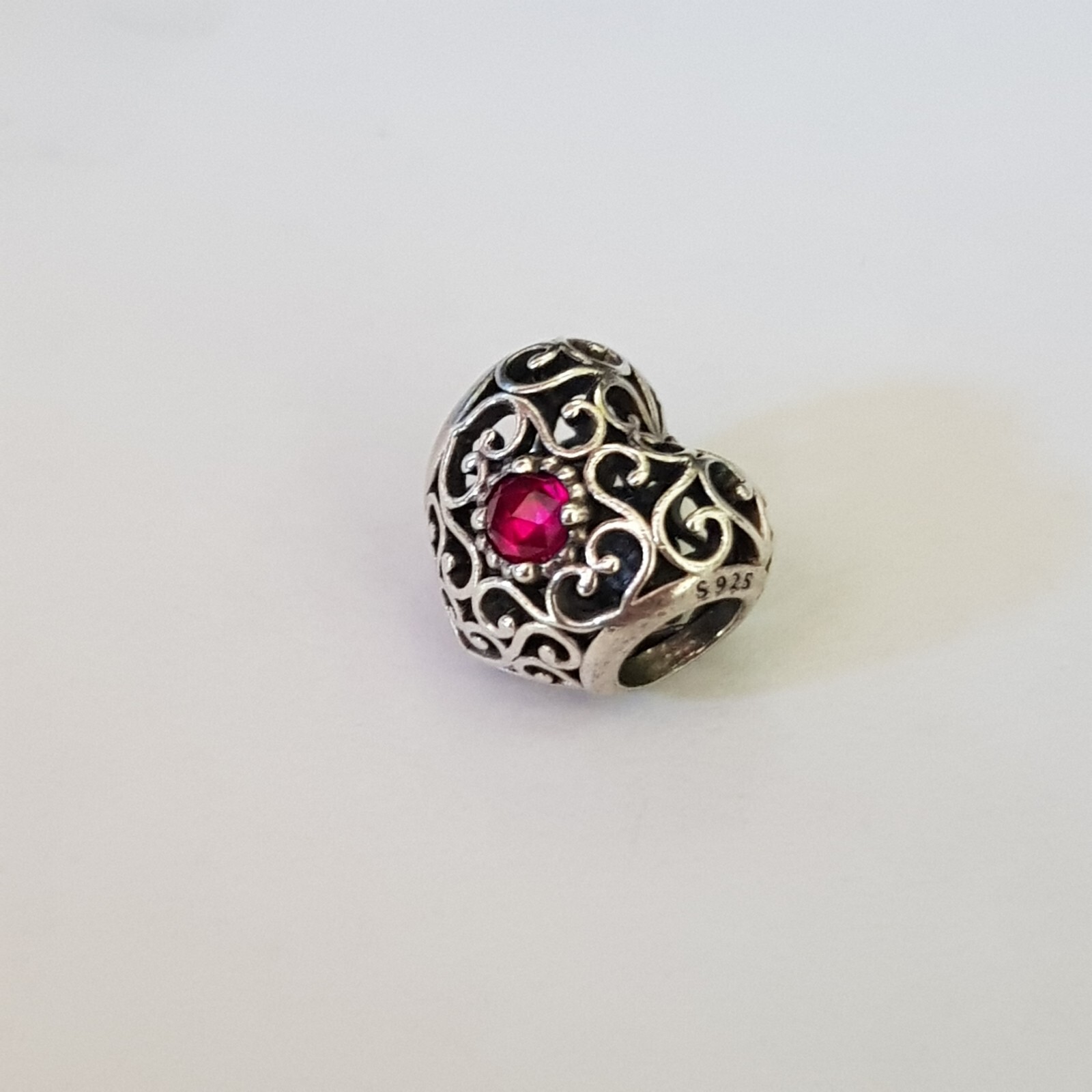 JULY Birthstone HEART Genuine PANDORA Synthetic RUBY Birthday Charm ...