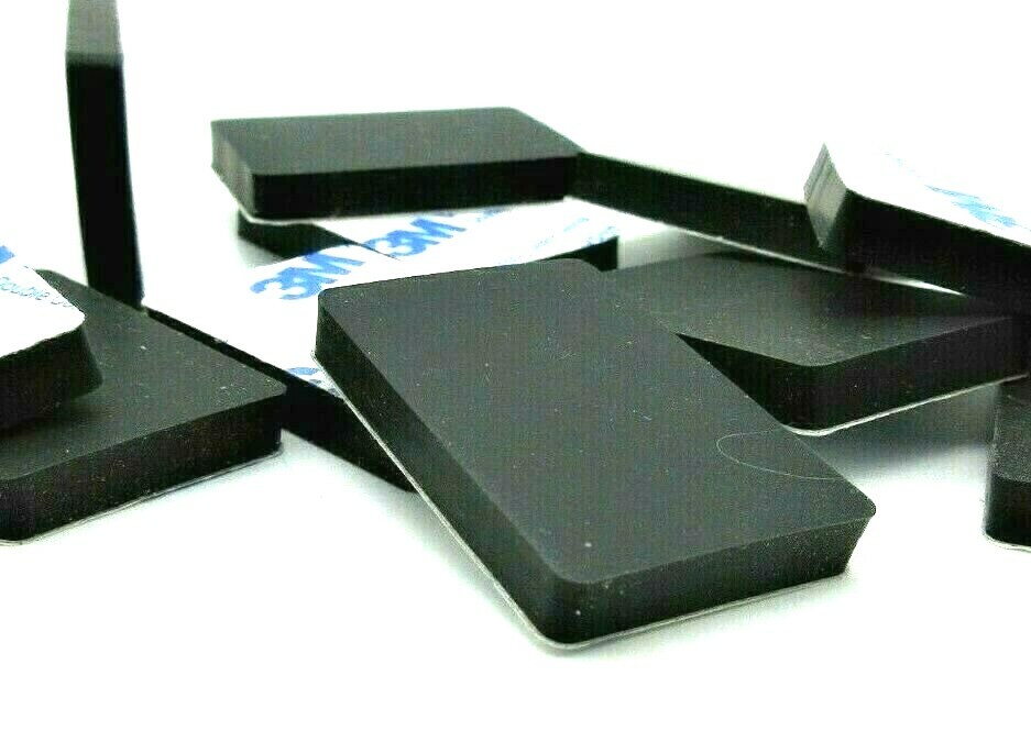3/16" Tall Rubber Bumpers Rectangle Shaped 1" x 1 1/2" 3M Adhesive ...