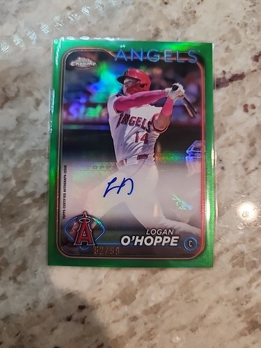 Logan O'Hoppe 2024 Topps Chrome Green Refractor Auto #AC-LO 52/99 | eBay