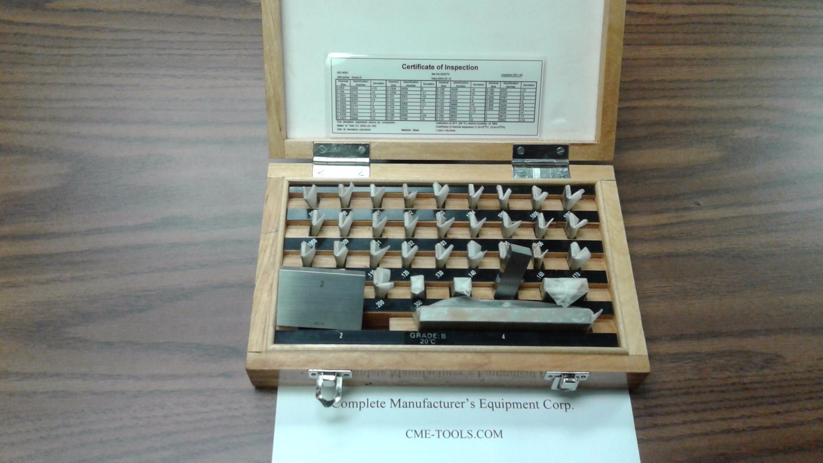 36 PCS PRECISION GAGE BLOCK SET W. NIST Equivalent certificate,GRADE B ...