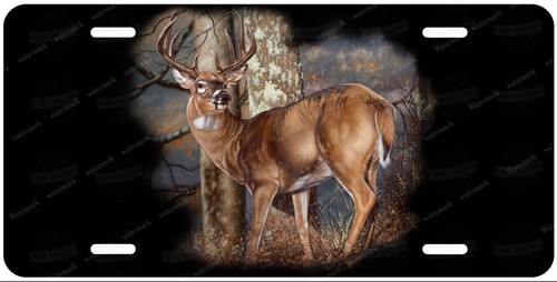 Deer Buck Antler Wild Animal Personalized License Plate Tag Auto Car ...