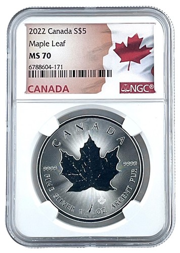 2022 Canada 1oz Silver Maple Leaf NGC MS70 - White Core - Flag label | eBay