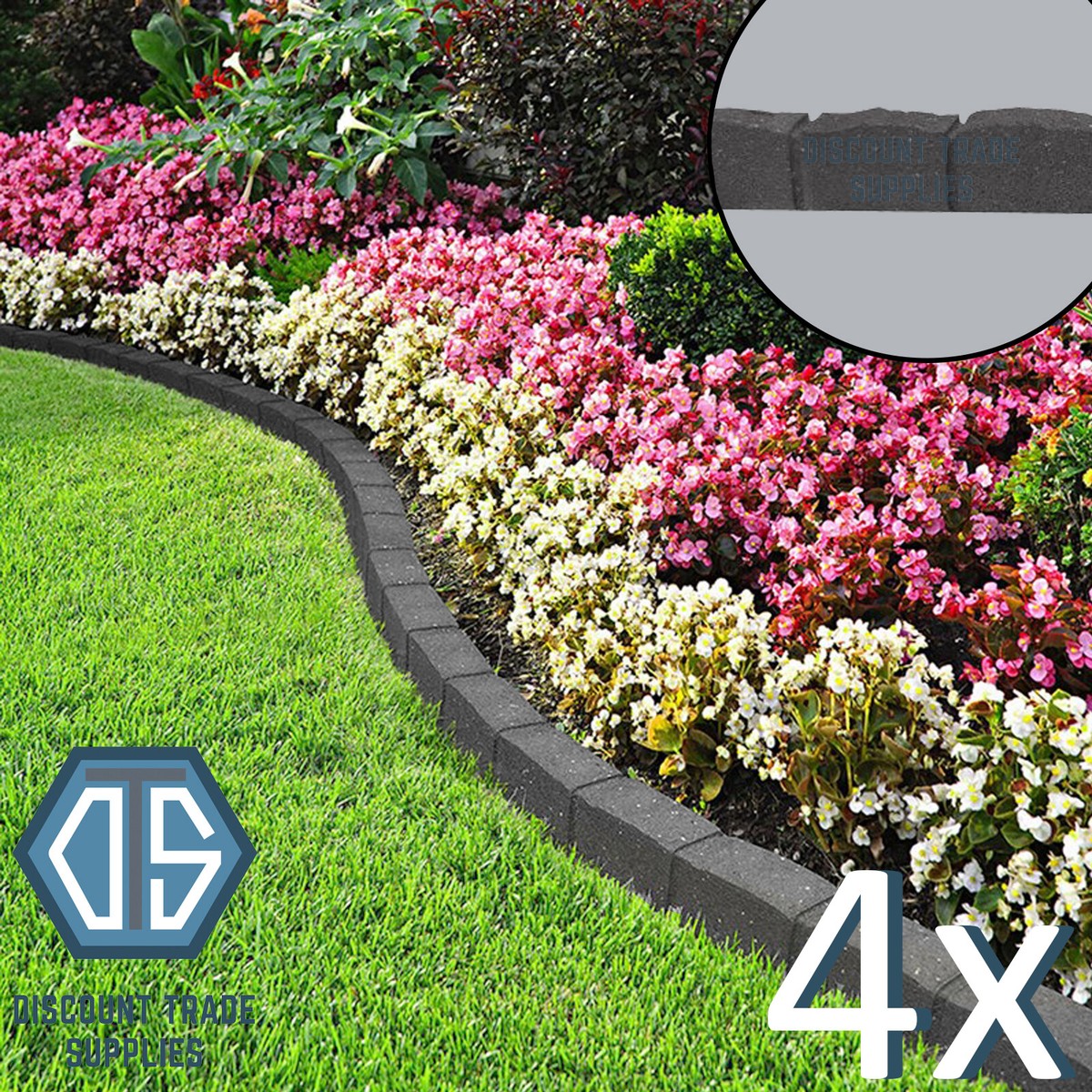Plastic Looking Stone Border Interlocking Faux Stone Border Edging