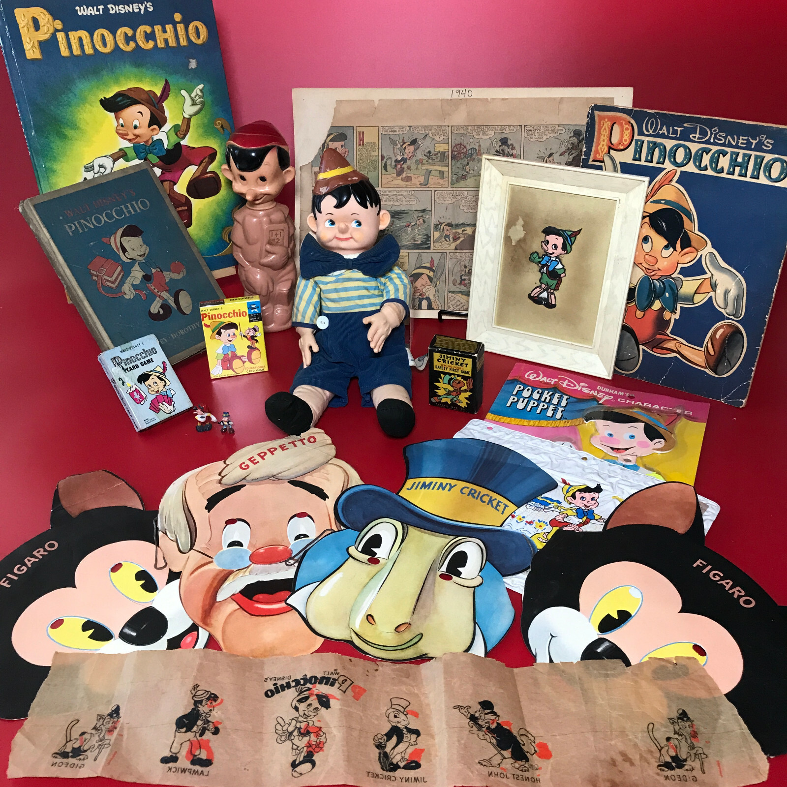Vintage Walt Disney Pinocchio Toys, Books, Games 19pc Bundle | eBay