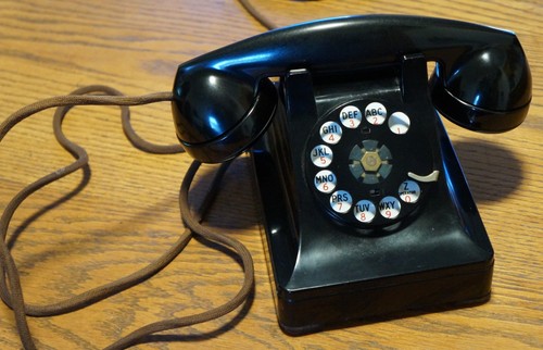 1950 Western Electric 302 Bakelite Rotary Dial Desk Phone/F1 Handset/5H ...