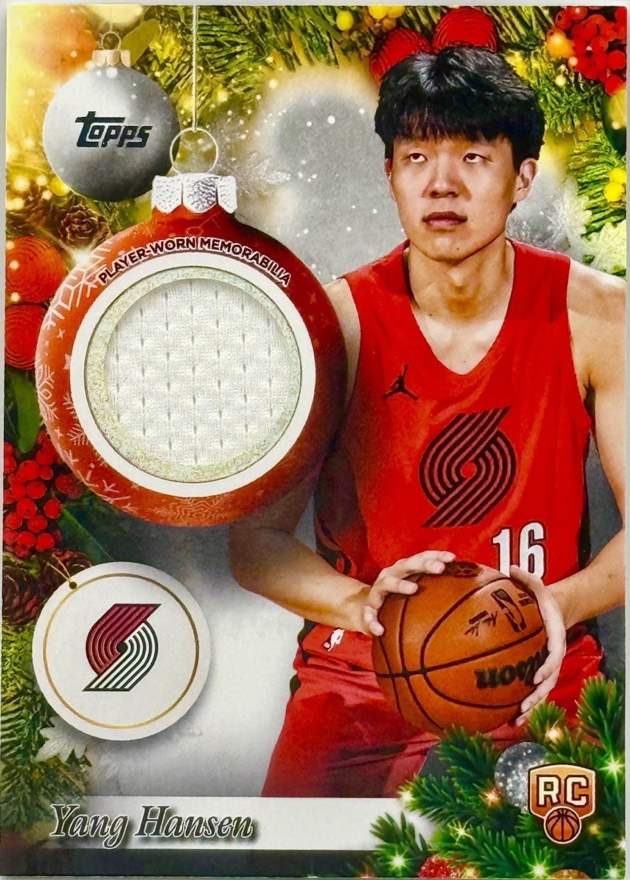 2025-26 Topps Holiday - Player Relics Yang Hansen #PR-YH (MEM, RC) for ...