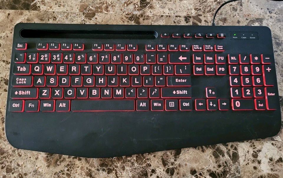 Wired USB Backlit Keyboard LD-113G Large Print | eBay