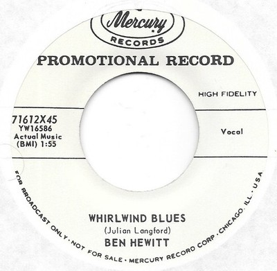 BEN HEWITT Whirlwind Blues on Mercury PROMO rockabilly 45 HEAR | eBay