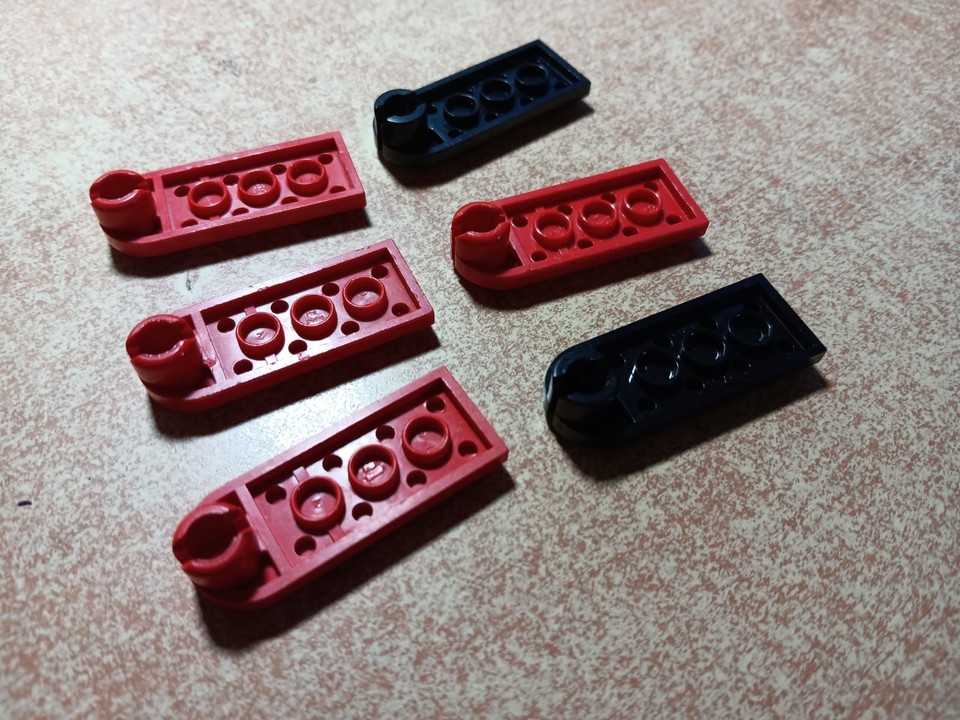 LEGO BULK LOT OF 6 MODIFIED 2X5 PLATE WITH TOWBALL SOCKET #3491 BLACK ...