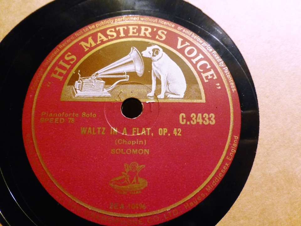 SOLOMON Cutner Piano Chopin Etude E Major Op 10.3 Waltz A FLat op 42 ...
