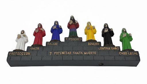 7 potencias Santa Muerte 6" x 13 " Altar Holy Death Grim Reaper Figure ...