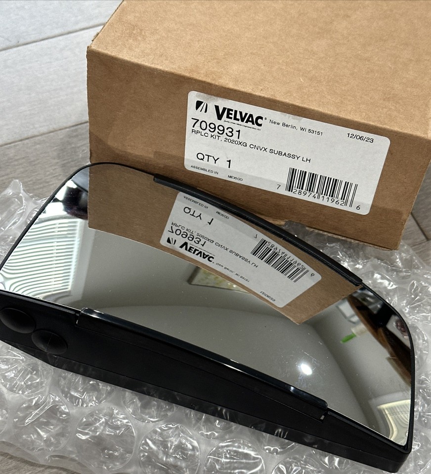 Velvac 709931 Door Mirror, Lh, 2020xg Series, Black, Manual, Heated ...