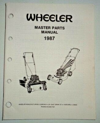 1987 Wheeler Rotary Mower & Tiller Lawn Garden Equip. Master Parts ...