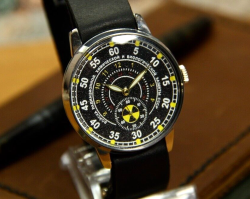 Men's Wrist Watch Pobeda Radiation troops Mechanical watch Soviet USSR ...