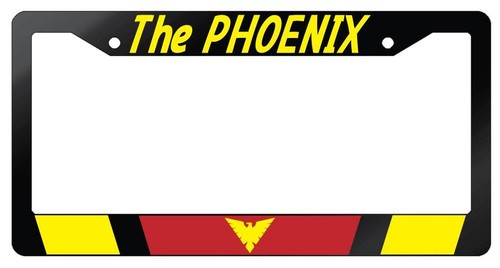 The Phoenix Glossy Black Plastic License Plate Frame Marvel | eBay