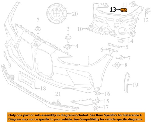 BMW OEM 21-24 M3 Bumper Components-Support Panel Mount Kit 51117886864 ...