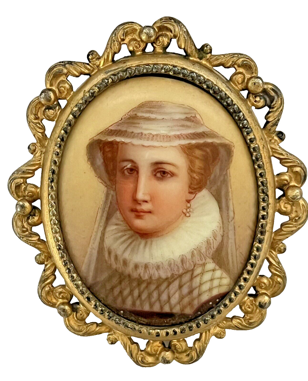 Antique STERLING Silver Gold Washed Miniature Elizabe… - Gem