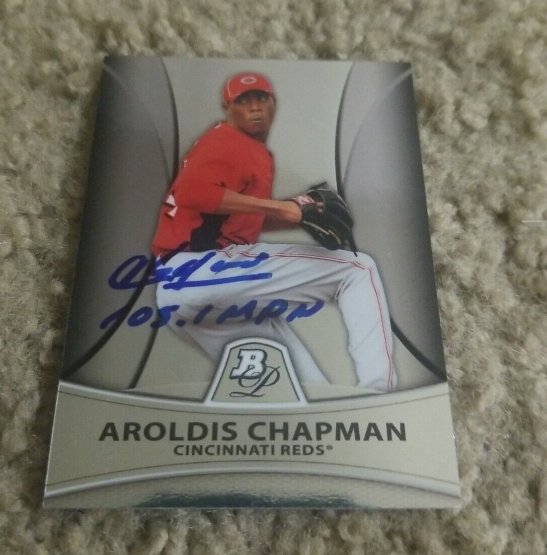 AROLDIS CHAPMAN 2010 BOWMAN PLATINUM PP-10 REDS/RANGERS (1st YEAR ...