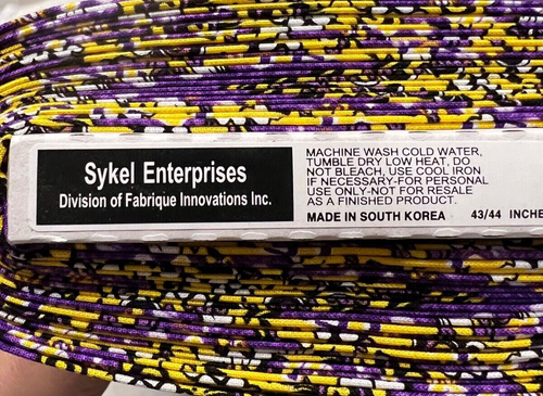 LSU Candy Skull 100% cotton fabric by the yard 36x43 - licensed fabric ...