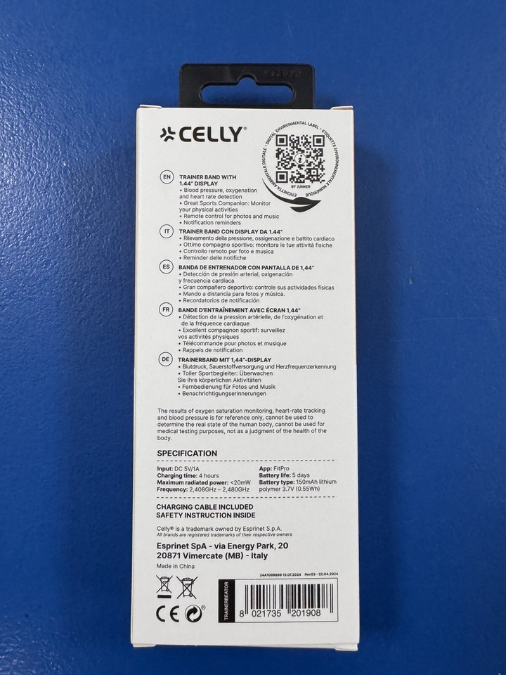 Celly Smartwatch Trainerbeat Watch With Orange / Black Straps New Mint ...