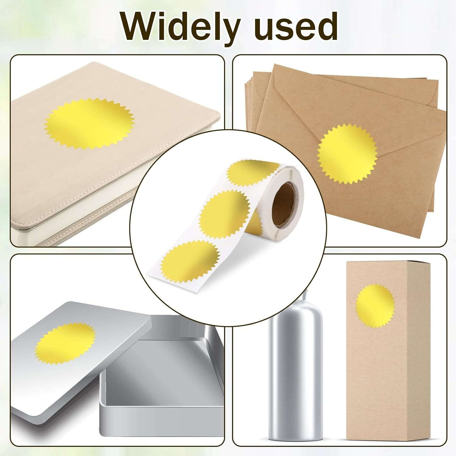 250 Pcs Self Adhesive Gold Embossed Foil Blank Certificate Notary Seal ...